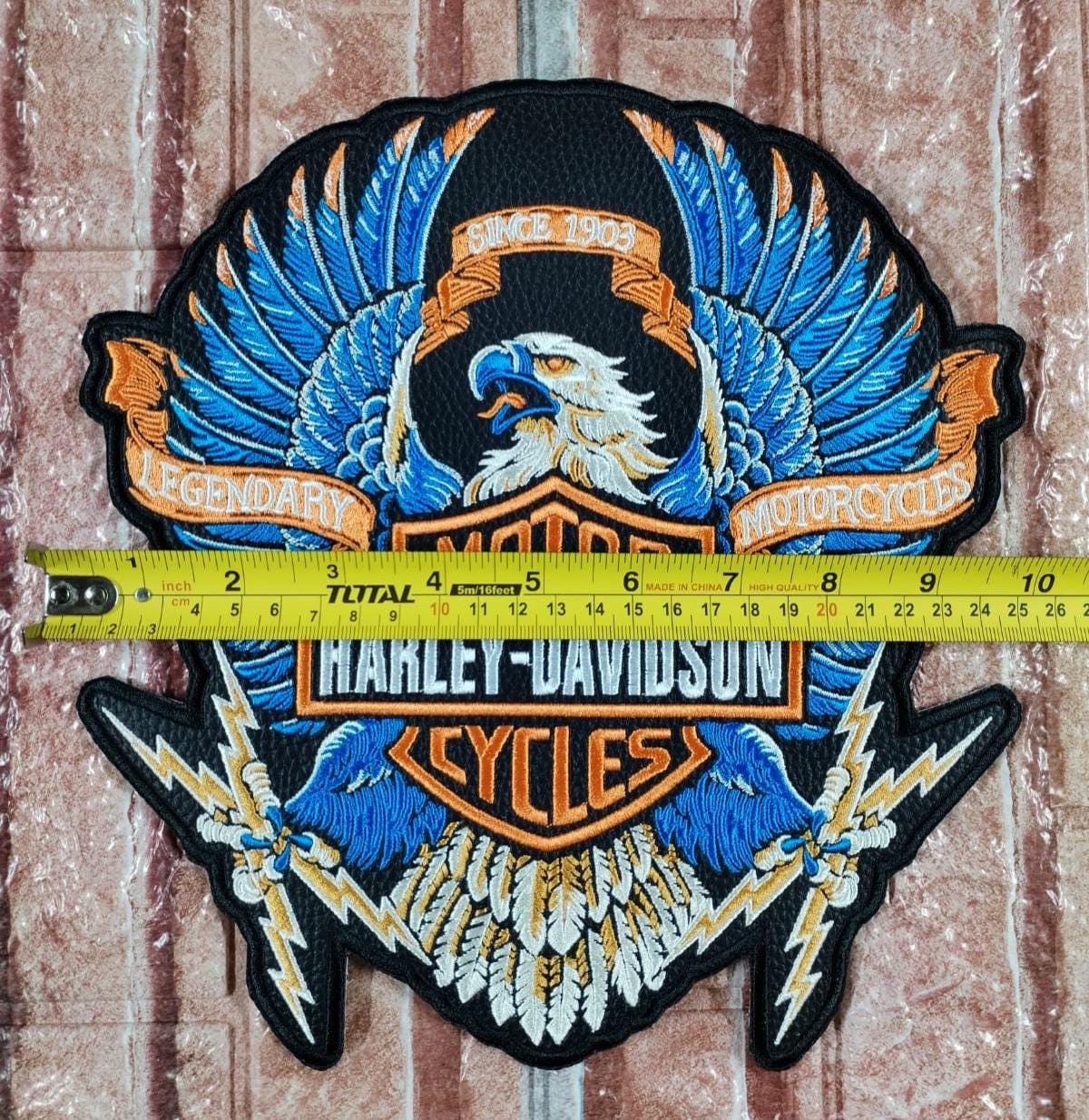 Blue Eagle Biker Patches: Harley Style Sew-on Rockers Color Blue Jacket ...