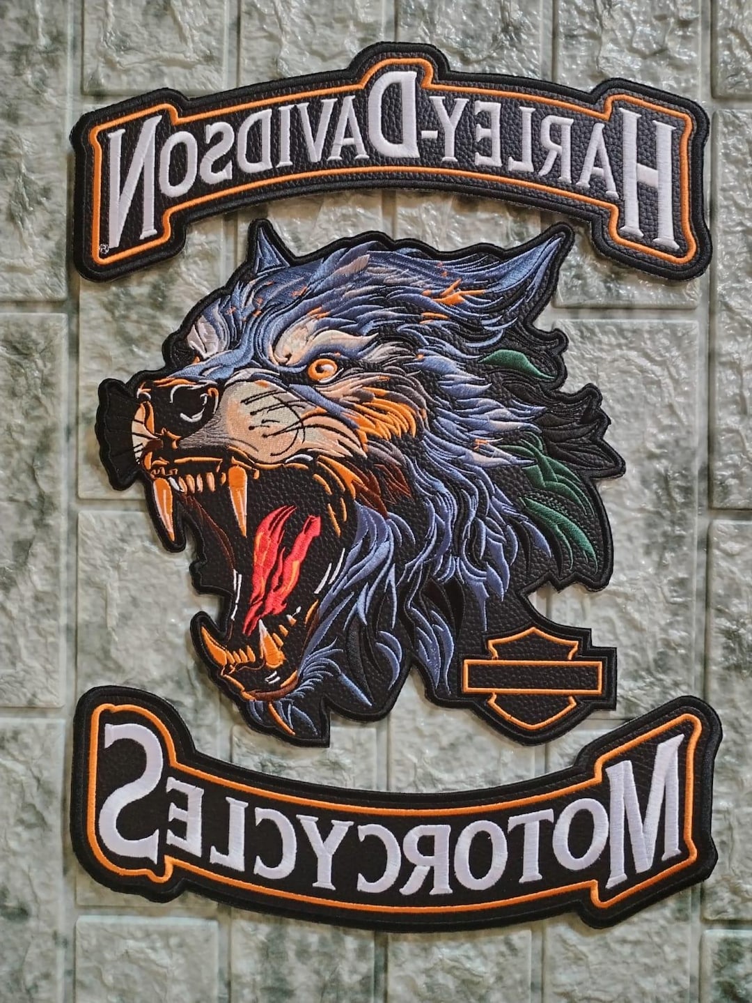 Lone Wolf and Rocker Patches to Sew Onto a Jacket, Ideal for Harley ...
