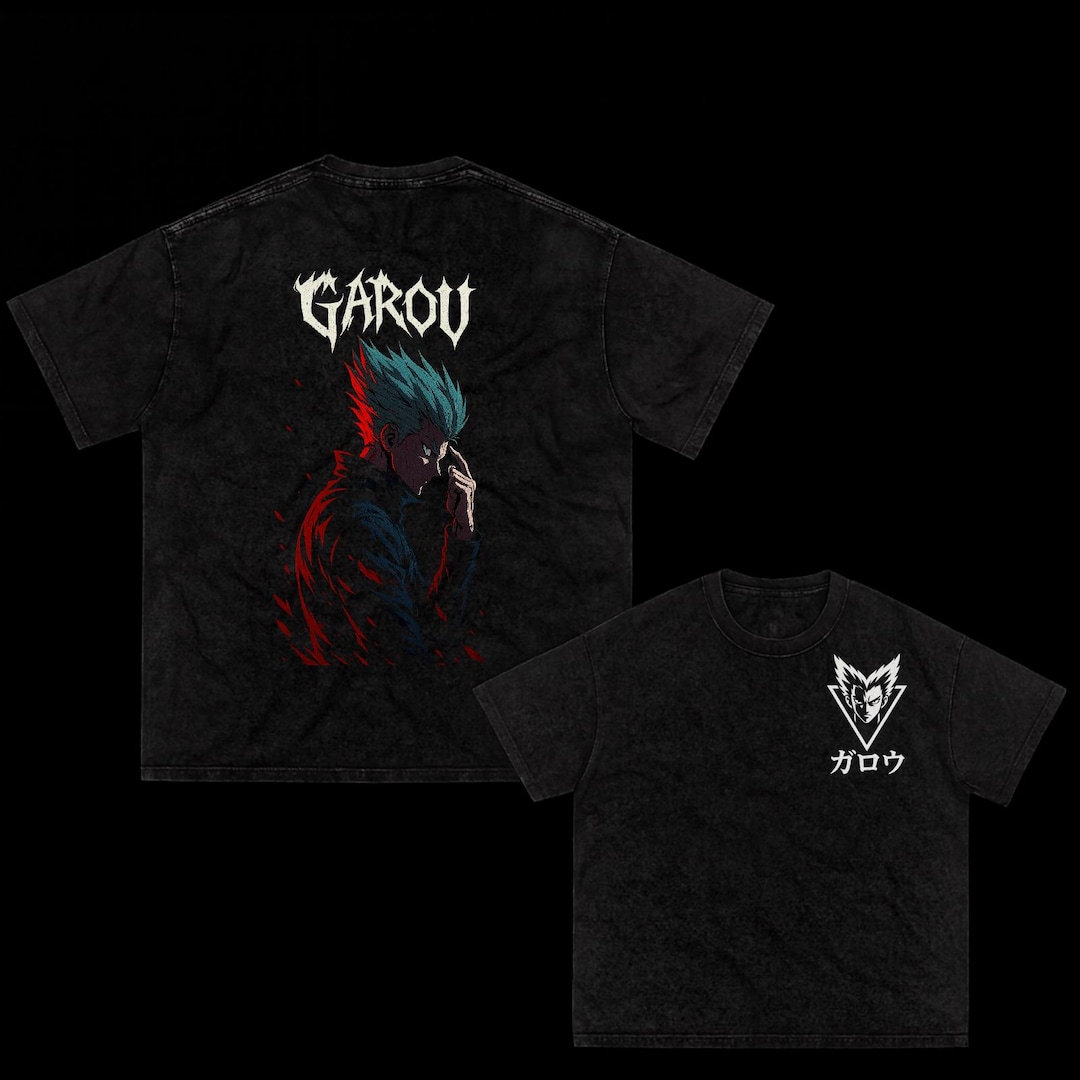Oversized Garou T Shirt Black - Etsy