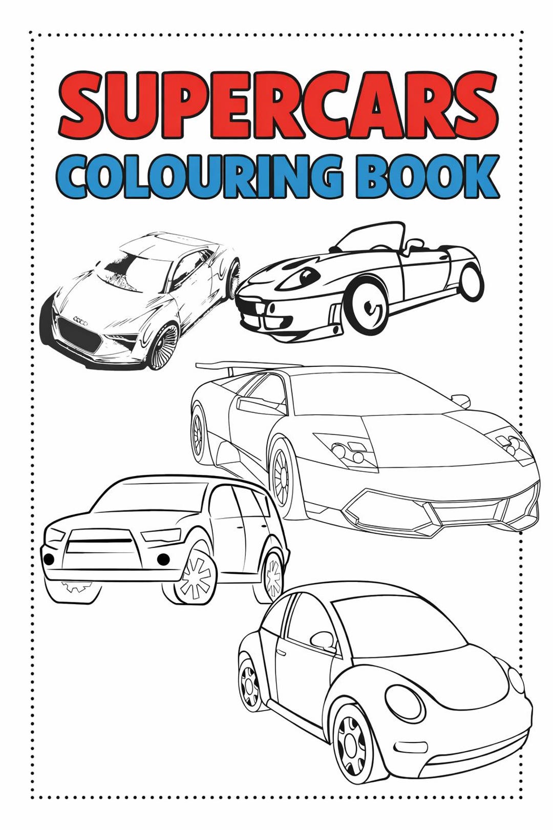 Supercars Coloring Book. - Etsy