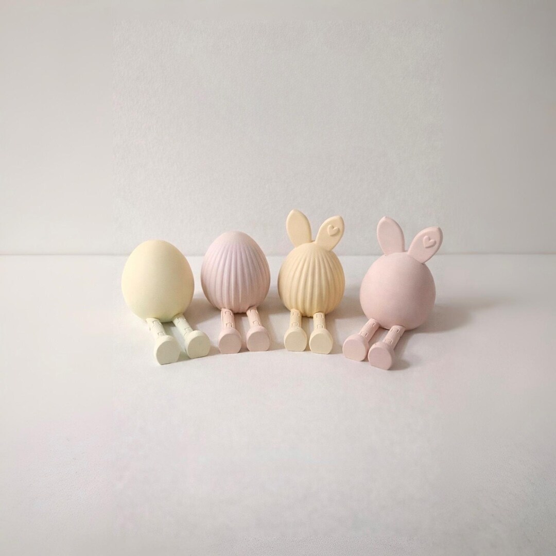 Seated Easter Figures With Legs – Egg & Rabbit – Easter Decoration in ...