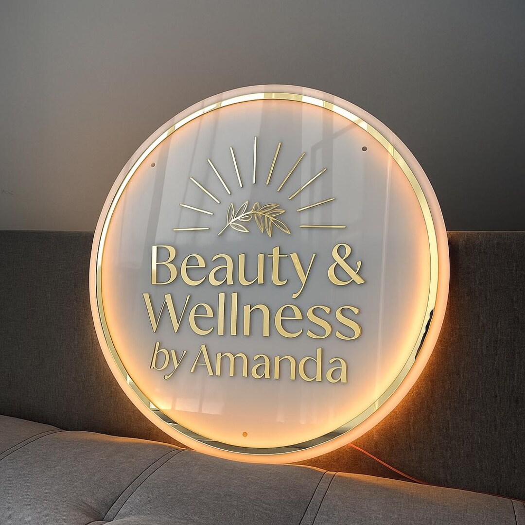 Custom Backlit Sign | Custom Acrylic Sign | Round Acrylic Sign ...