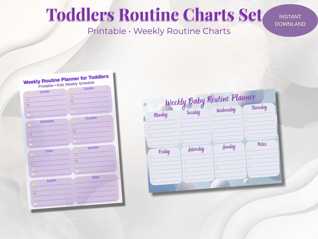 Toddler Weekly Routine Planner, Kids Schedule Chart (printable PDF) - Etsy