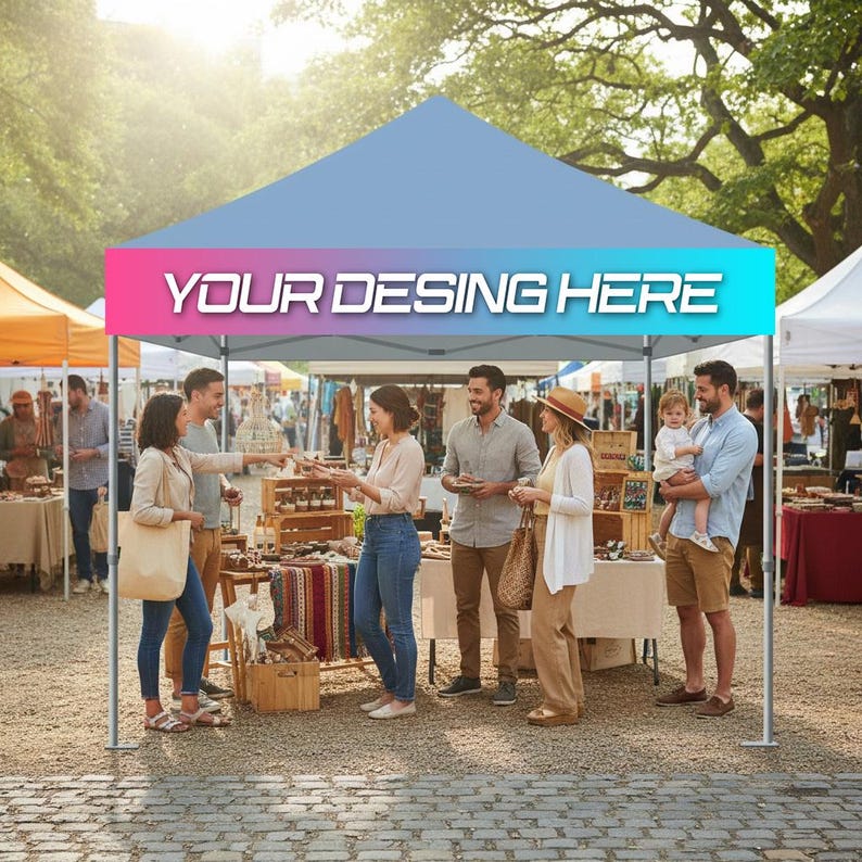 Custom Farmers Market Tent Banner | Business Logo Pop up Canopy Sign - Etsy