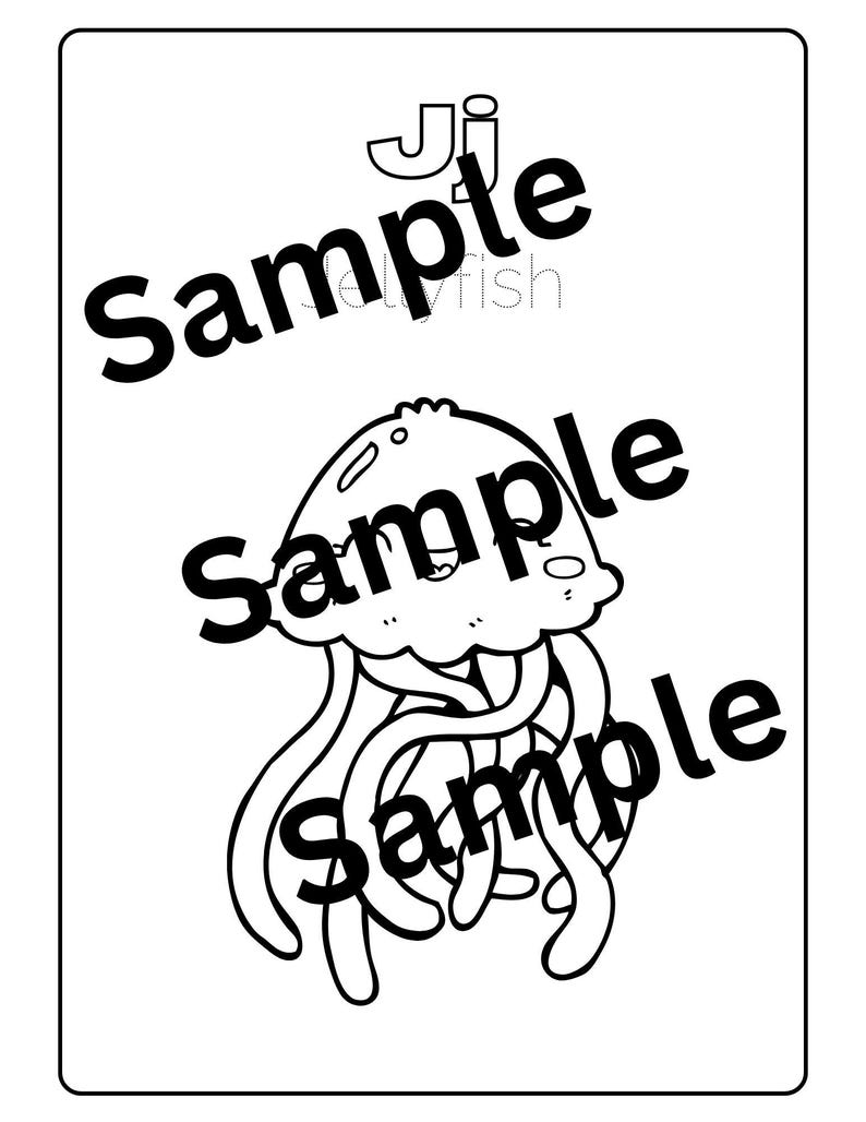 Ocean Animals, Alphabet, Coloring Pages - Etsy