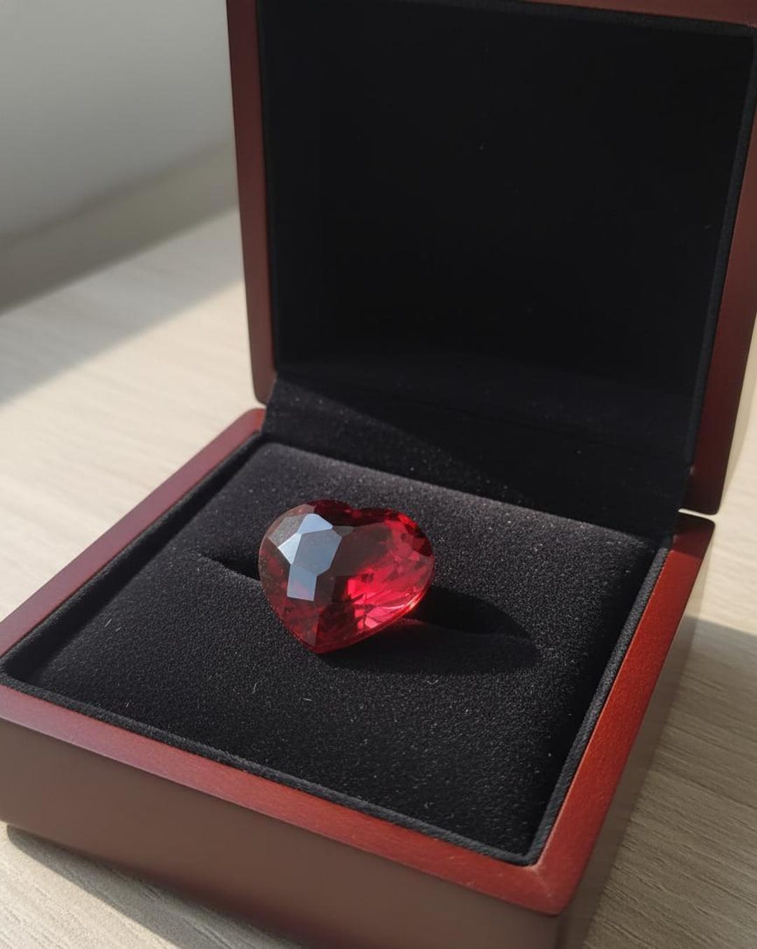 Huge 20-25 Ct Ruby Heart, 'heart of the Ocean' Style Gem, Flawless Red ...