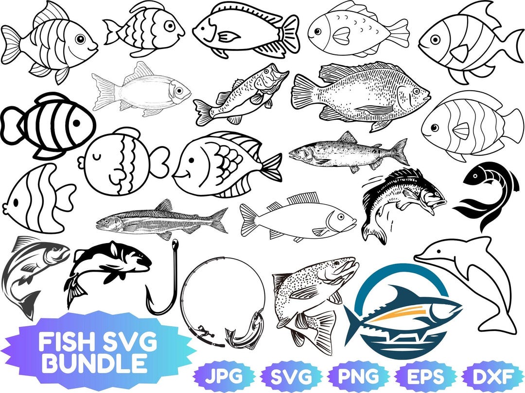 Tropical Fish SVG Bundle: Clipart, Cut Files, Silhouette (digital ...
