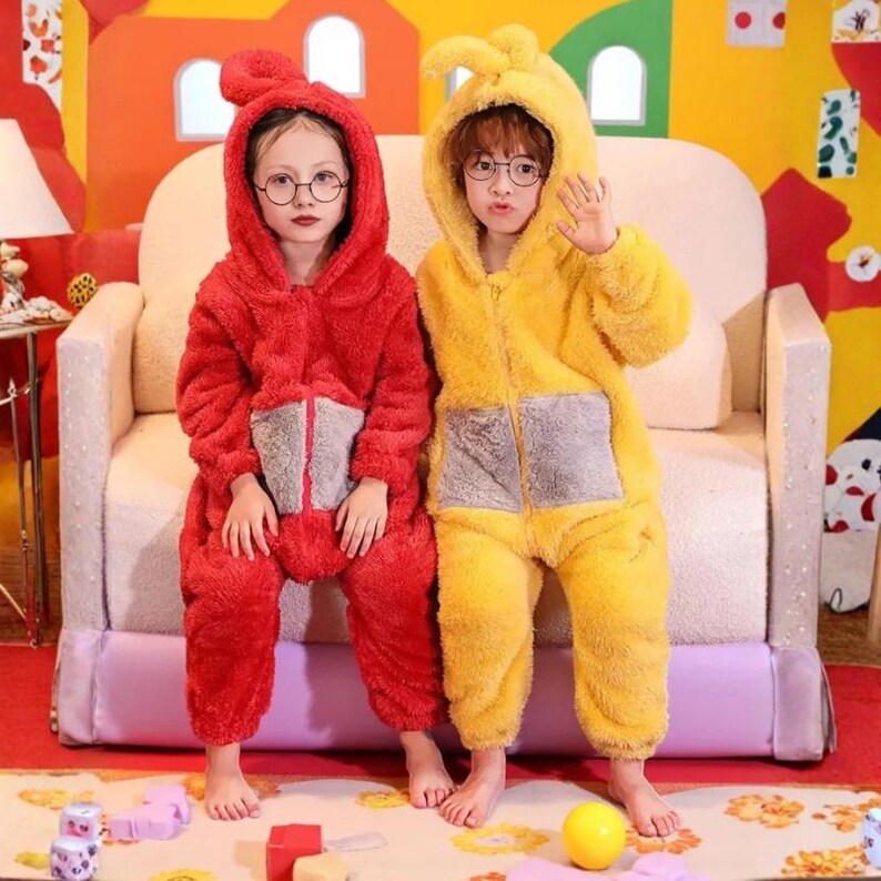 Teletubbies Onesie Costume,soft Fleece Pajamas for Adults-kids,unisex ...