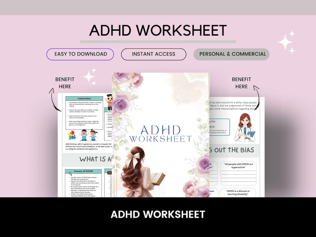 ADHD Coping Skills Worksheet | Focus, Social Skills Planner (digital ...