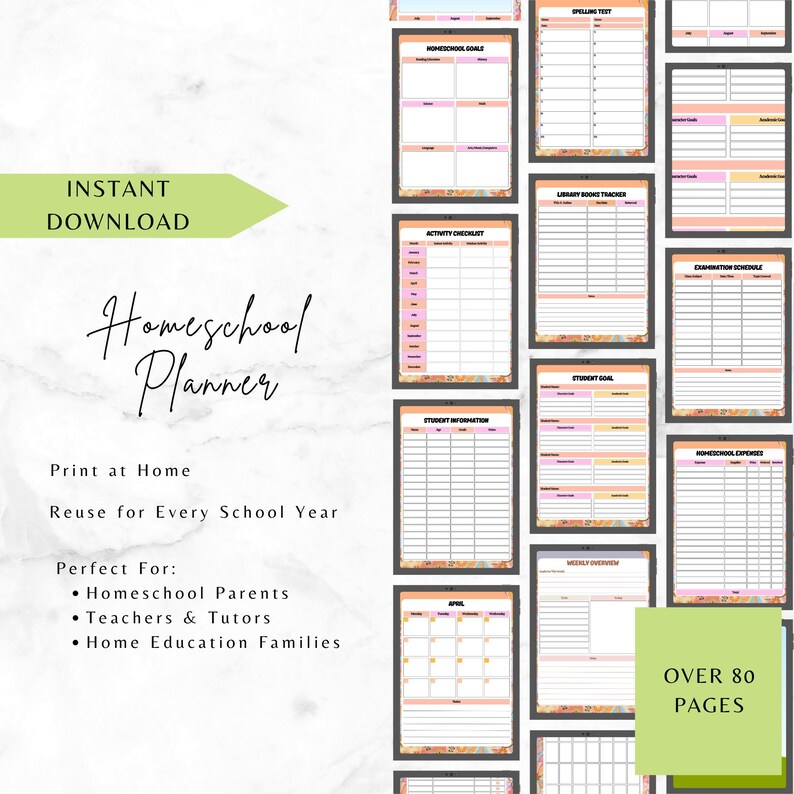 Editable Homeschool Planner Canva Template | Daily Weekly Monthly ...
