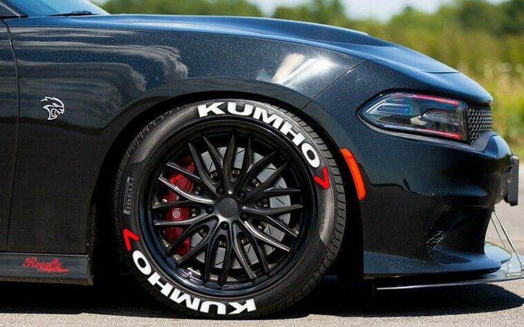 Kumho Permanent Tire Stickers – Full Set of 8 for 4 Tires – White ...