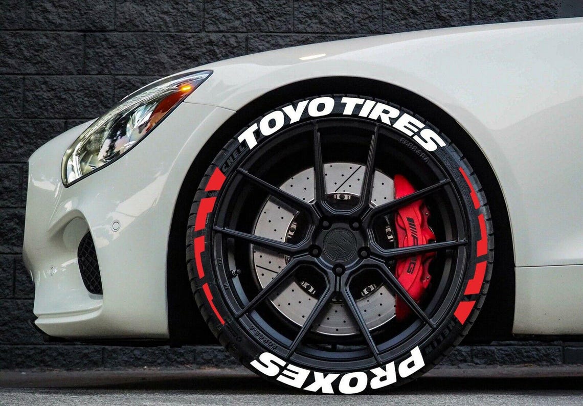 Toyo Tires Proxes Stripe Permanent Tire Stickers – Full Set of 8 for 4 ...