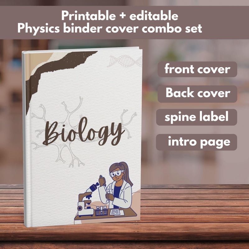 Biology Binder Cover - Etsy