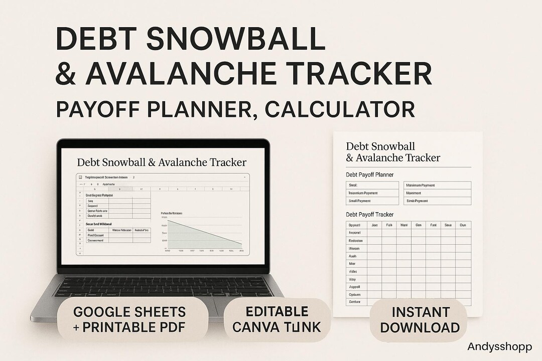 Debt Snowball Tracker & Payoff Planner (google Sheets + Printable PDF ...