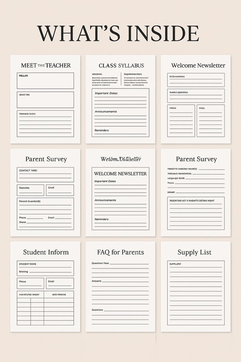 Editable Meet the Teacher Template: Back to School Parent Forms (canva ...