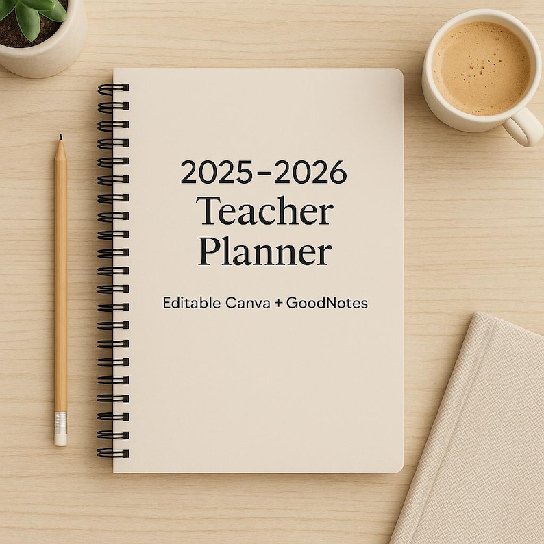 2025-2026 Teacher Planner: Editable Canva Template + Hyperlinked PDF ...