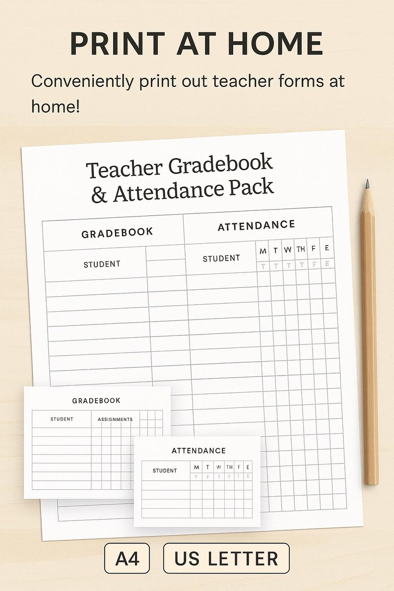 Teacher Gradebook & Attendance Tracker: Editable Canva Template ...