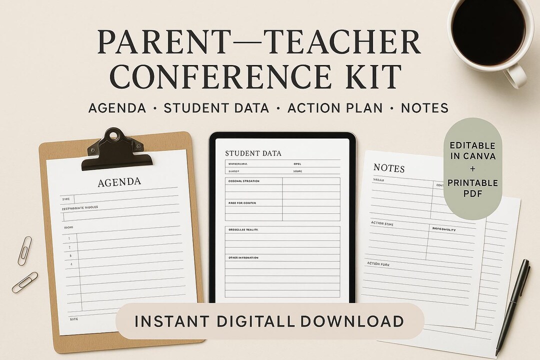 Parent–teacher Conference Kit (K–12) | Canva Editable & Printable PDF ...