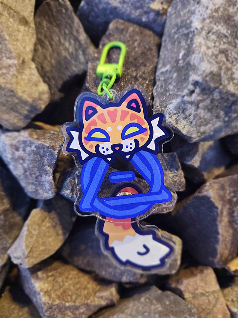 PREORDER Therian Cat Wagging Tail Acrylic Keychain - Etsy