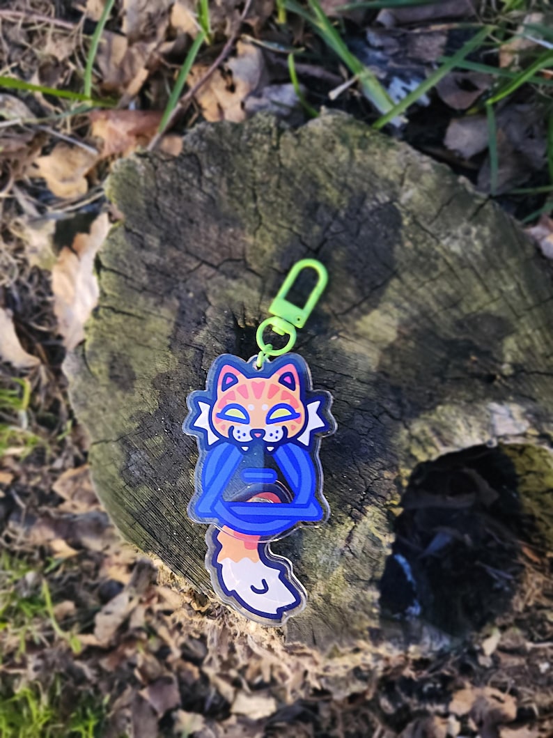 PREORDER Therian Cat Wagging Tail Acrylic Keychain - Etsy