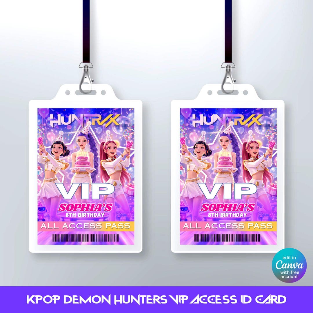 Printable KPOP VIP Card, Huntrix ID Badge, K-pop Demon Hunters Vip ...