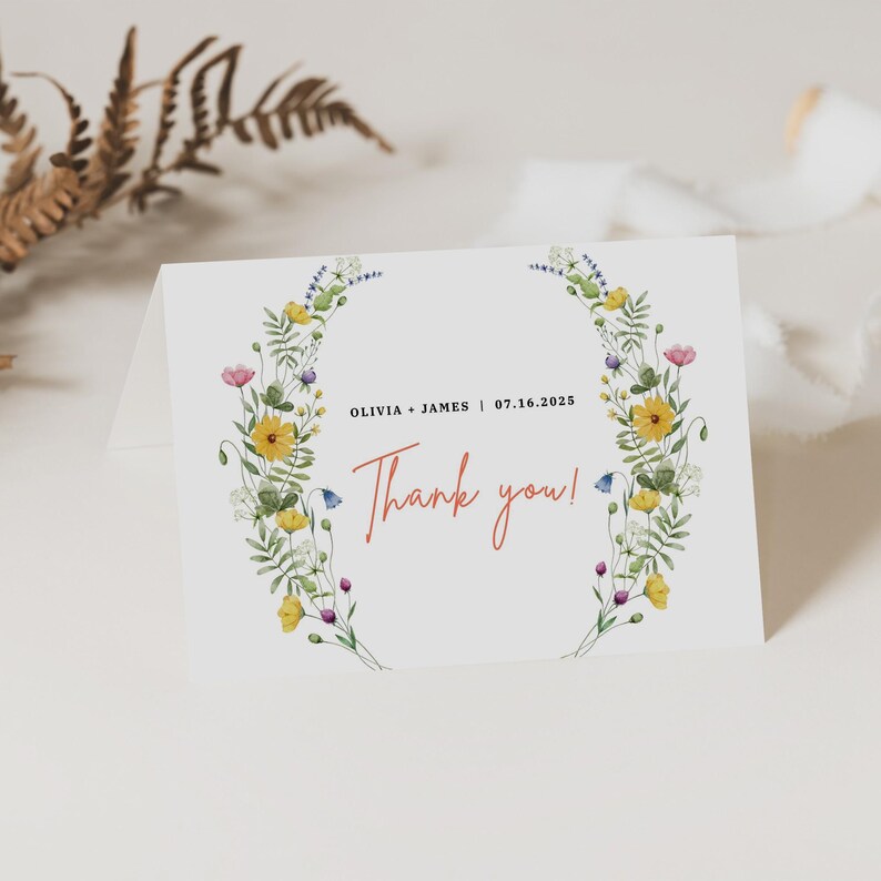 Wildflower Wedding Invitation Suite Template, Editable Canva, Boho ...