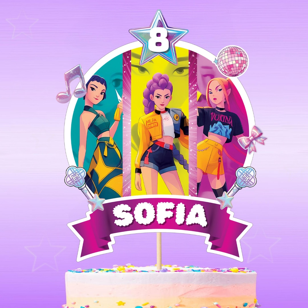 Kpop Demon Hunters Cake Topper - Huntrix Kpop Birthday Toppers ...