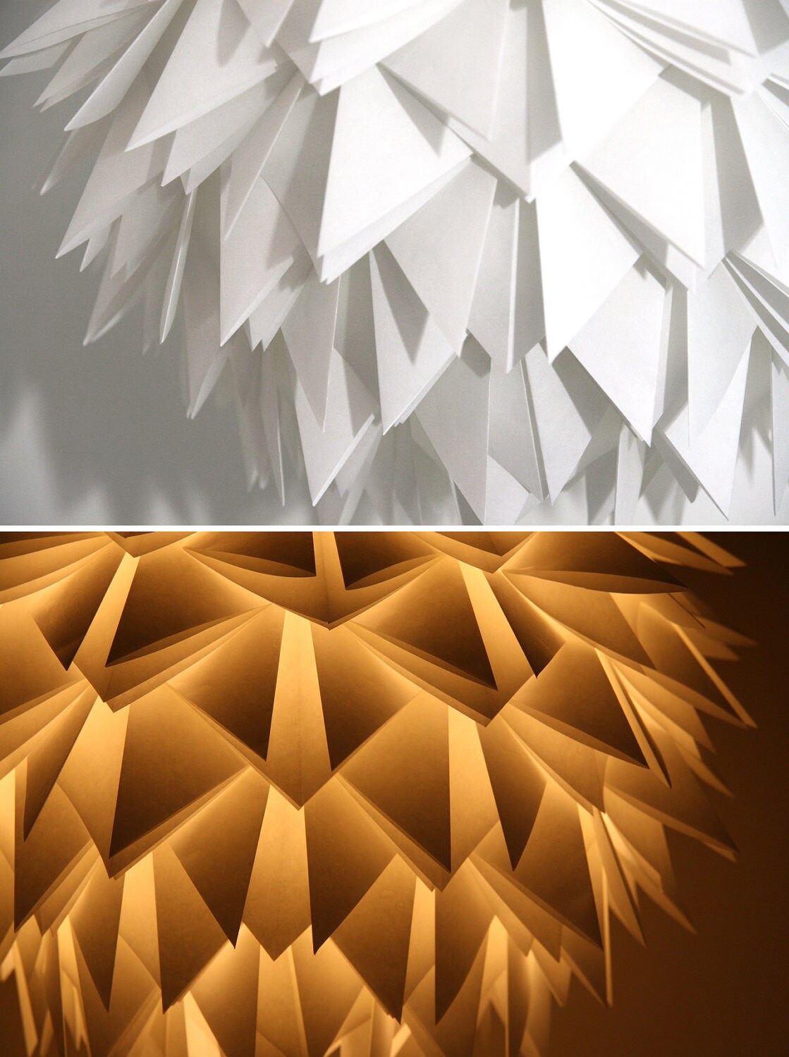 The Brooks Pendant Light White Spiky Origami Paper Lantern - Etsy
