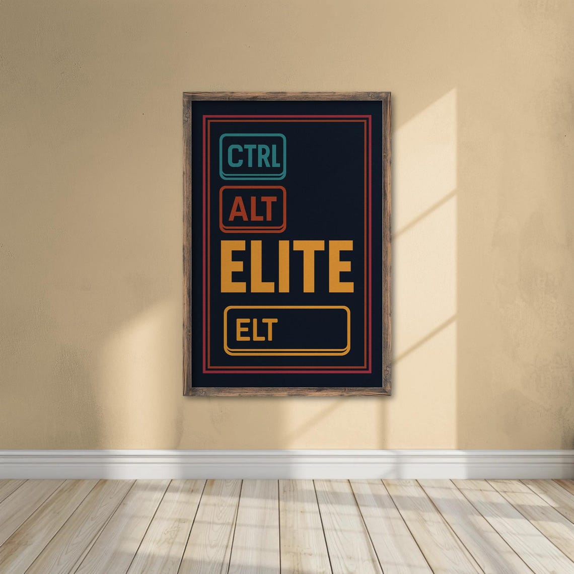 CTRL Alt ELITE Poster – Funny Gamer Wall Art for Coders, Programmers ...