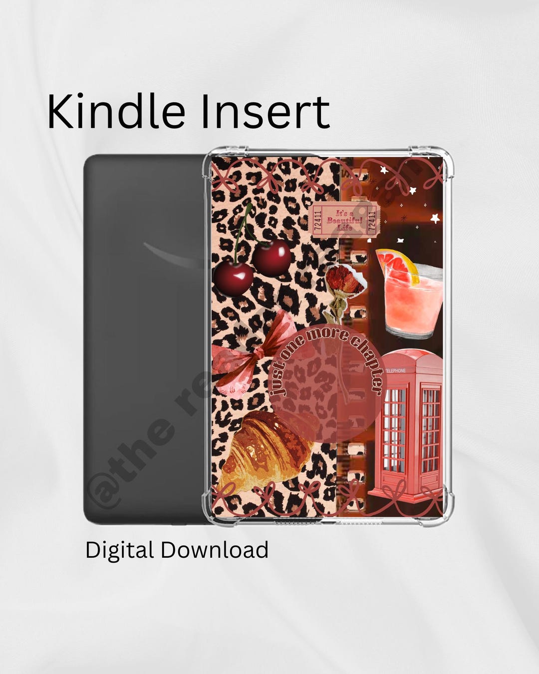 Red Scrapbook Aesthetic Kindle Insert | Cheetah Print, Autumn Vibes ...