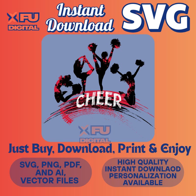 Cheer SVG Curved Design, Cheerleading Word Art Vector for Cricut ...