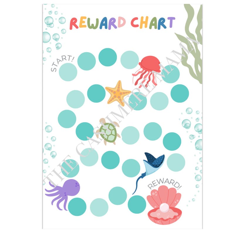 Ocean Reward Chart for Kids | Toddler Behavior Chart Printable | Under ...