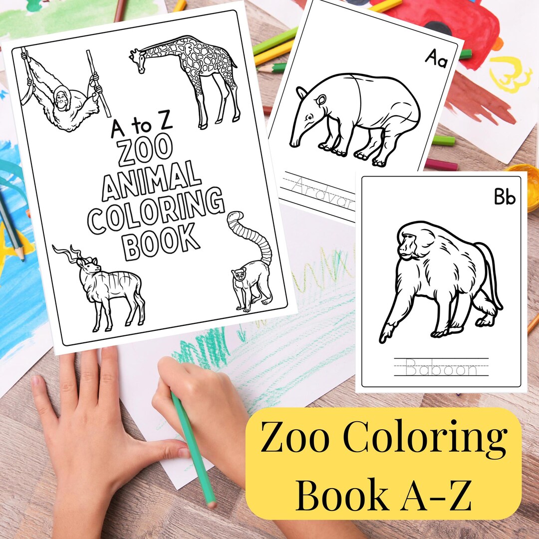 A to Z Zoo Animal Coloring Book | Alphabet Tracing & Coloring Pages for ...