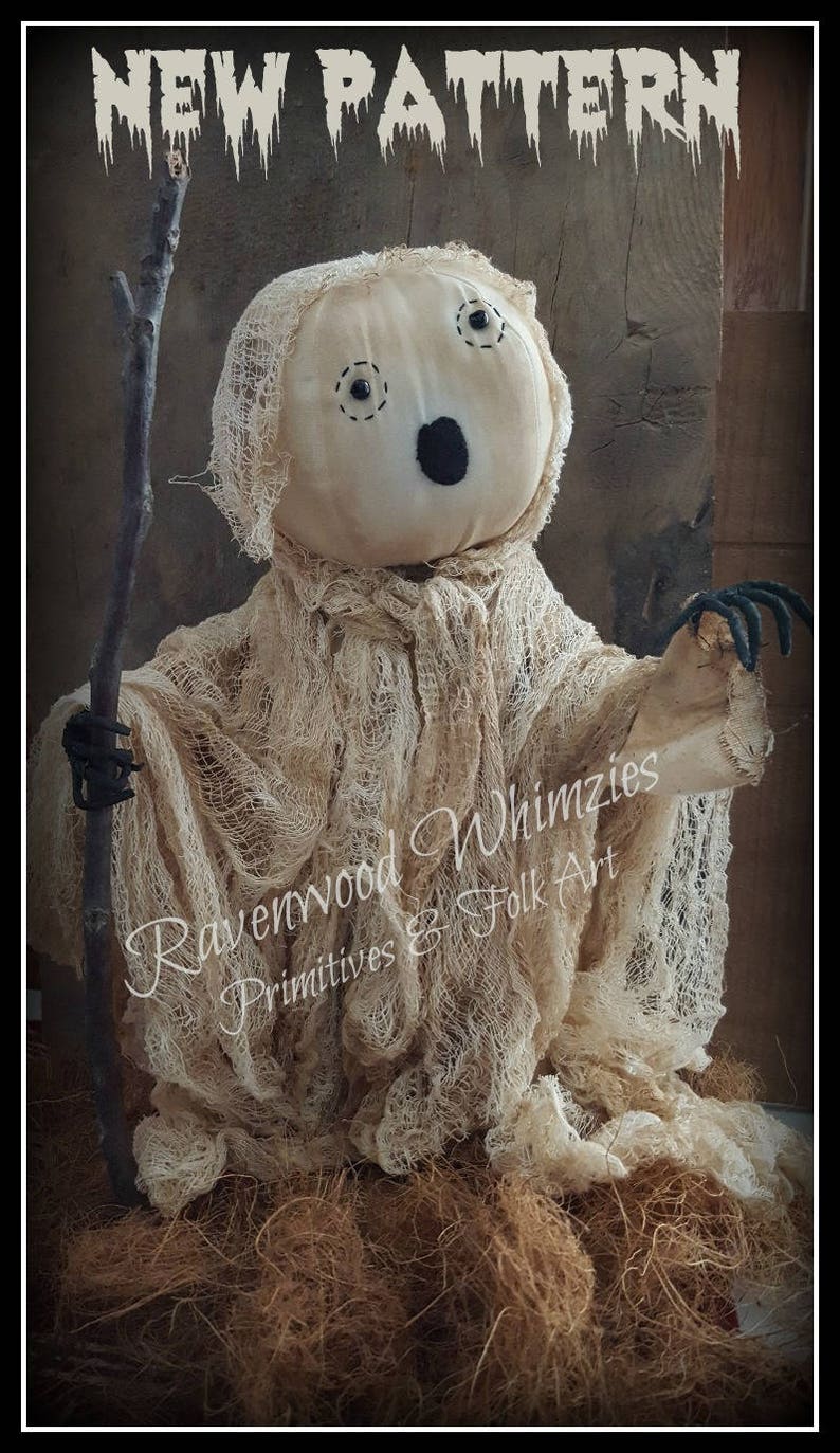 Primitive Halloween Ghost Pattern: Hugo DIY Decor (PDF Pattern) - Etsy