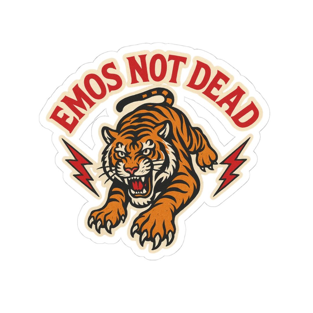 Emo Tiger Kiss-cut Stickers - Emos Not Dead, Cute Laptop Decal ...