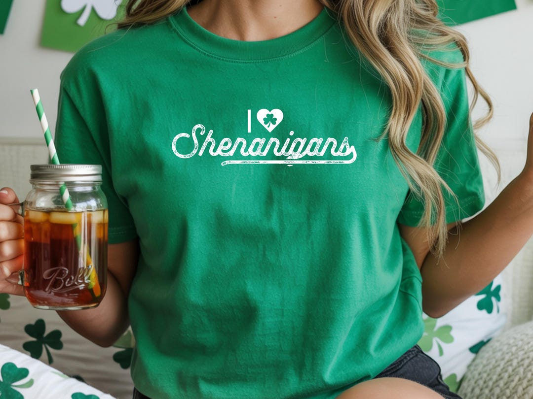 I Love Shenanigans Shirt, Retro St Patricks Day Sweatshirt, Cute Irish ...