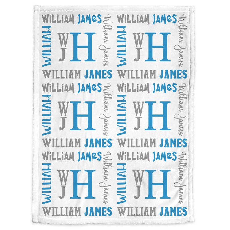 Monogram Baby Blanket Personalized Boy Name Blanket Newborn - Etsy