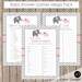 Elephant Baby Shower Game Pack in Pink and Gray Baby Shower Activity ...