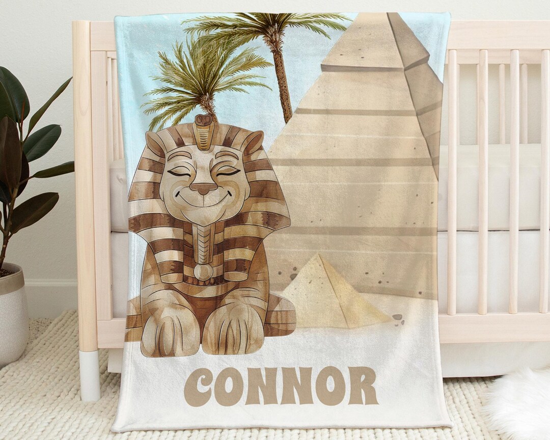 Personalized Sphinx Baby Blanket Pyramids Ancient Egypt Theme Nursery ...