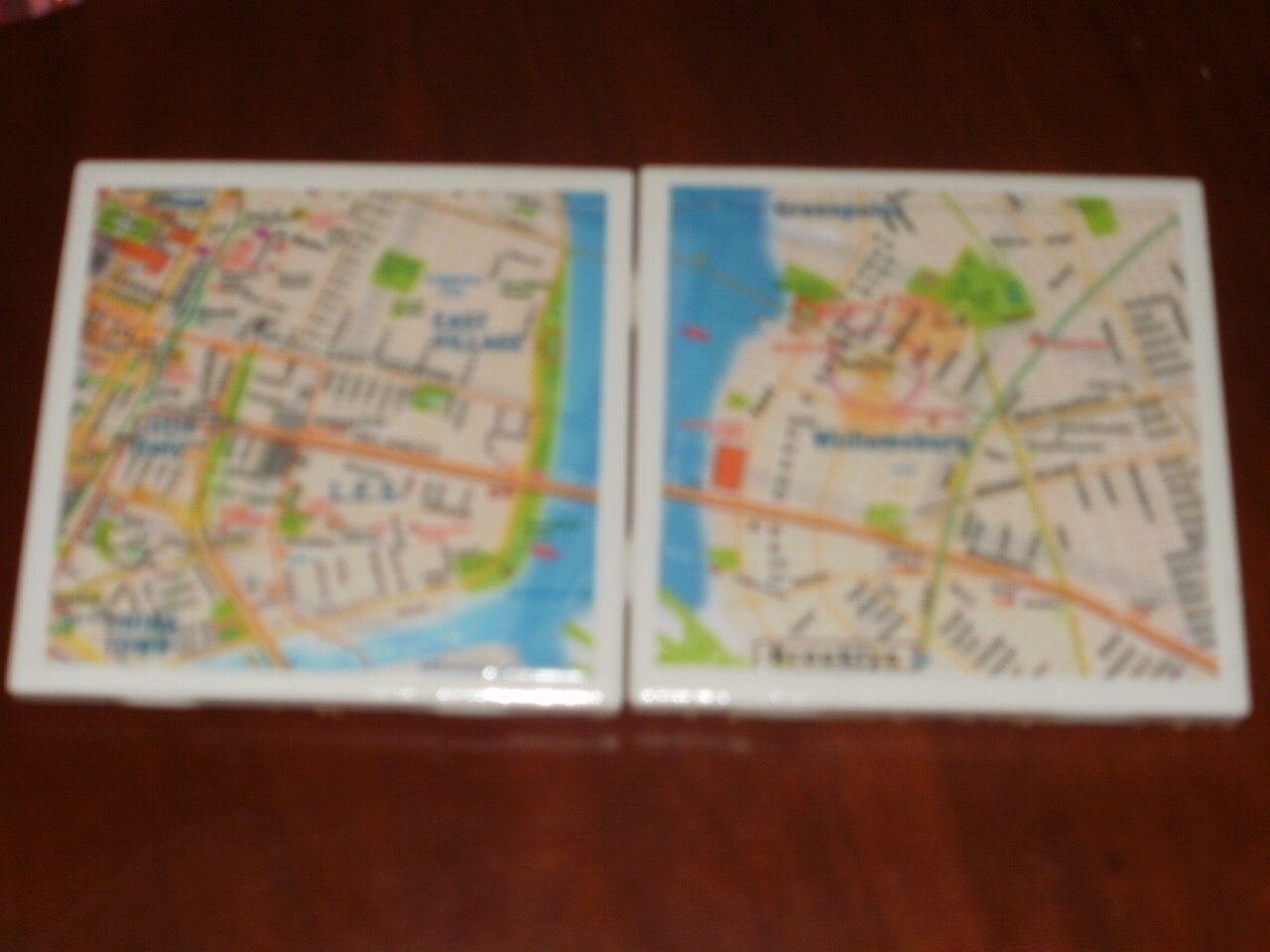 Brooklyn Map Coasters...set of 4...for Drinks and Candles...full Cork Bottoms - Etsy