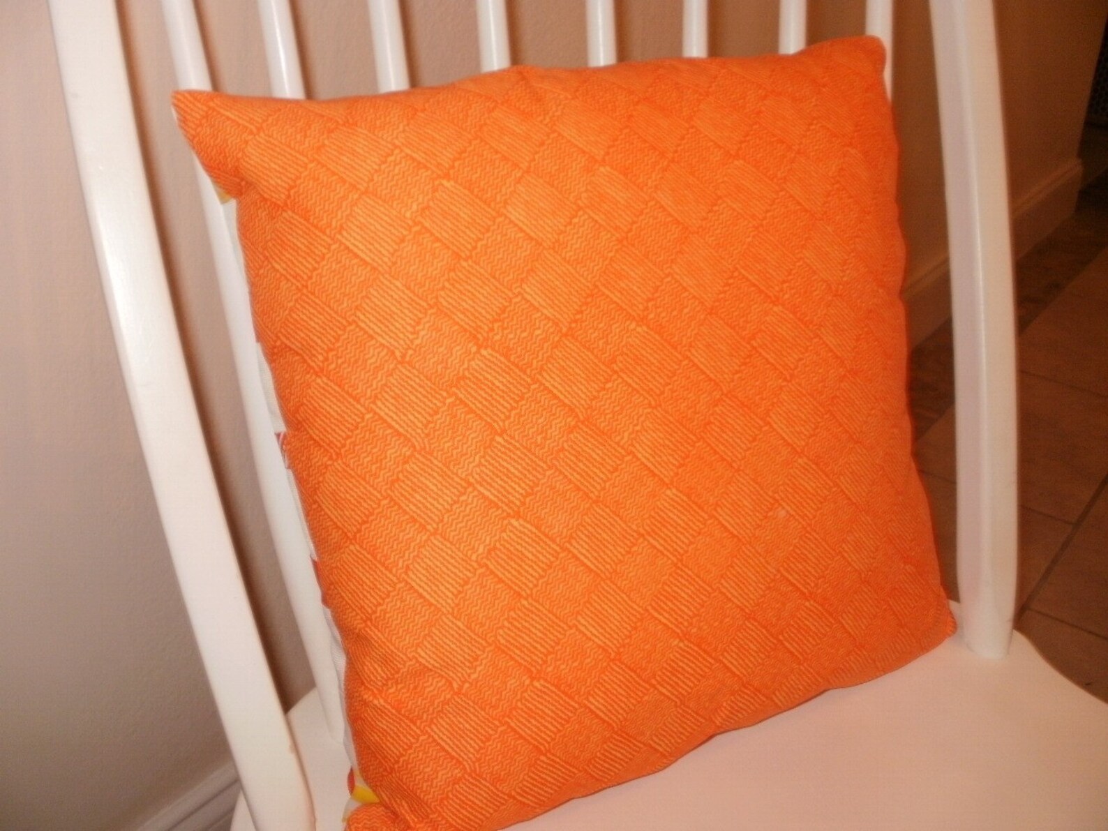 Woven Grosgrain Ribbon Throw Pillow...orange and White...free - Etsy