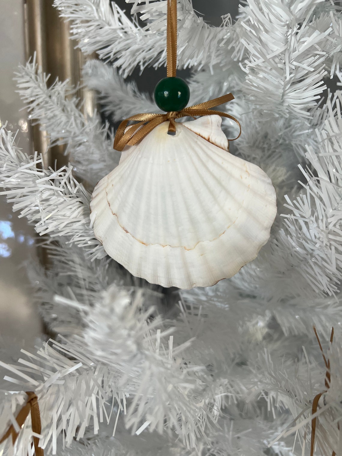 Palm Tree Shell Ornament, Scallop Shell With Decorated Palm Tree - Etsy