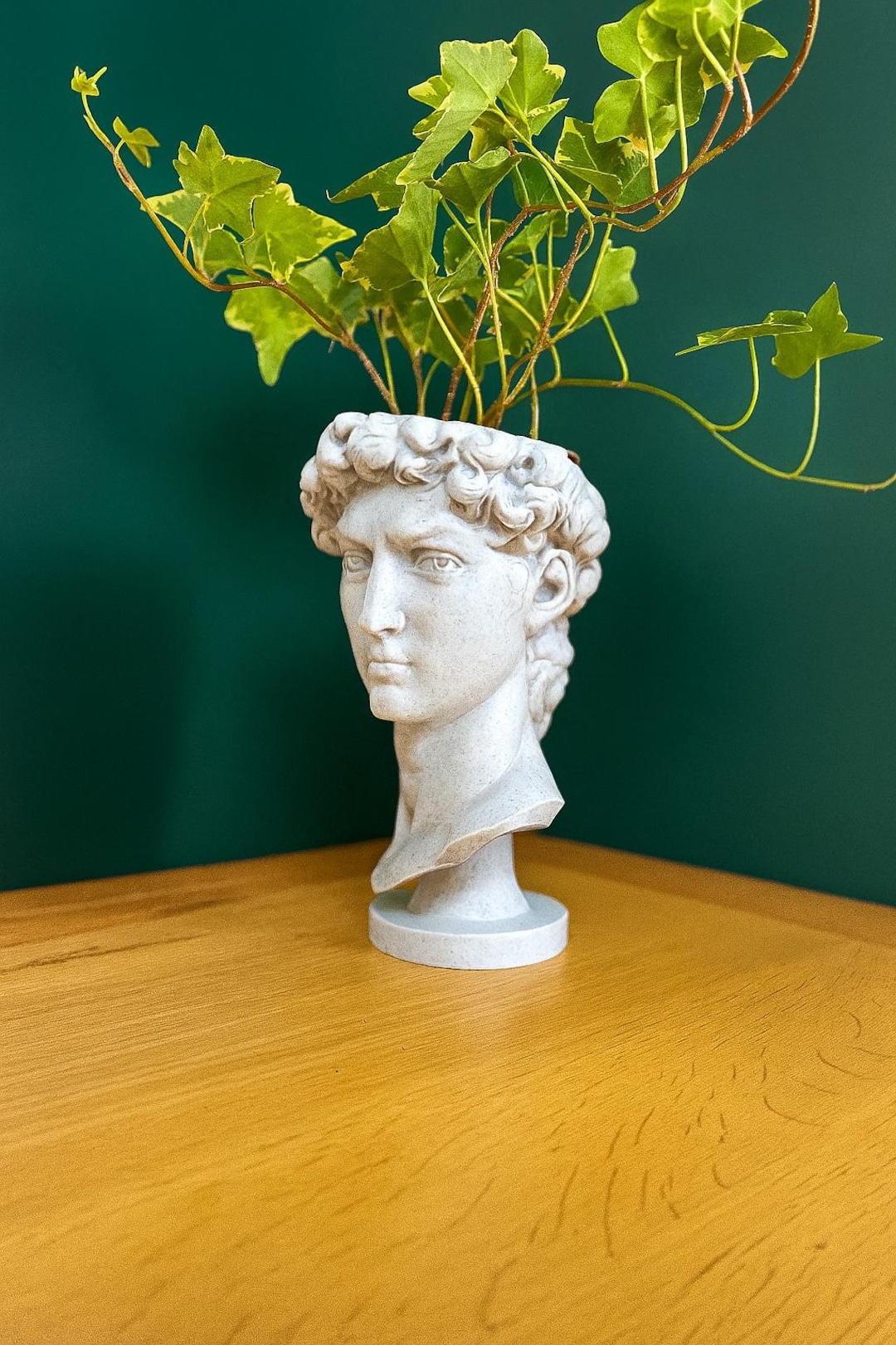 David Bust Plant Pot – Decorative White Planter With Drip Tray ...