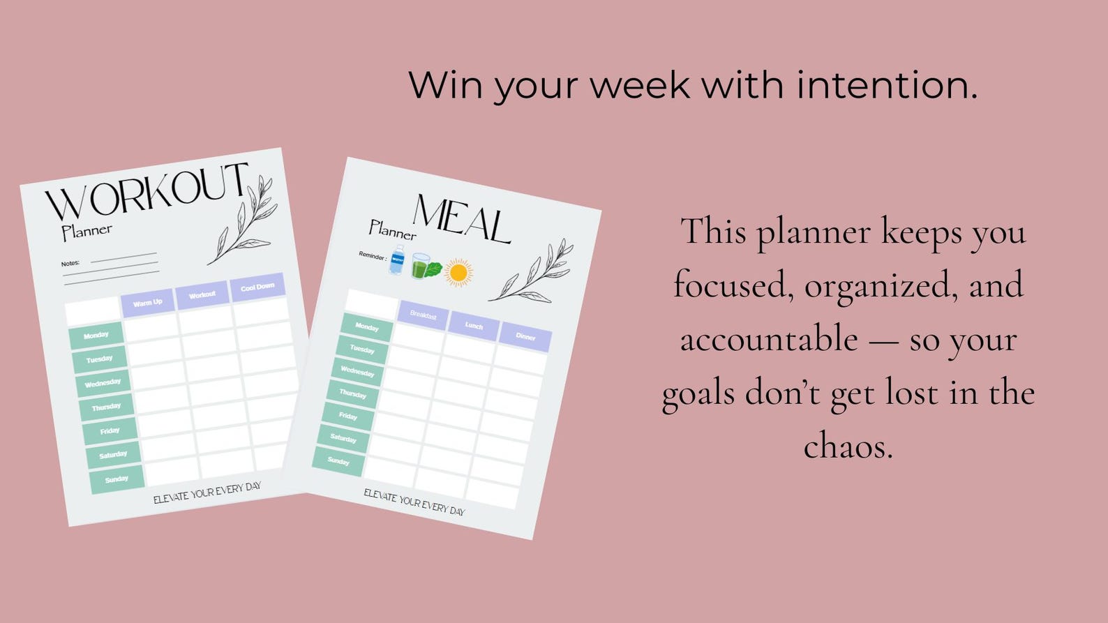 Canva Meal Planner and Workout Tracker Template | Wellness Planner ...