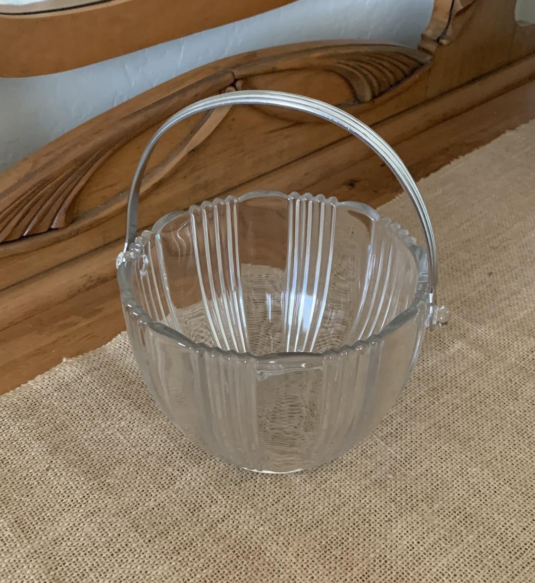 Vintage Fostoria Sunray Ice Bucket – Clear Depression Glass Barware - Etsy