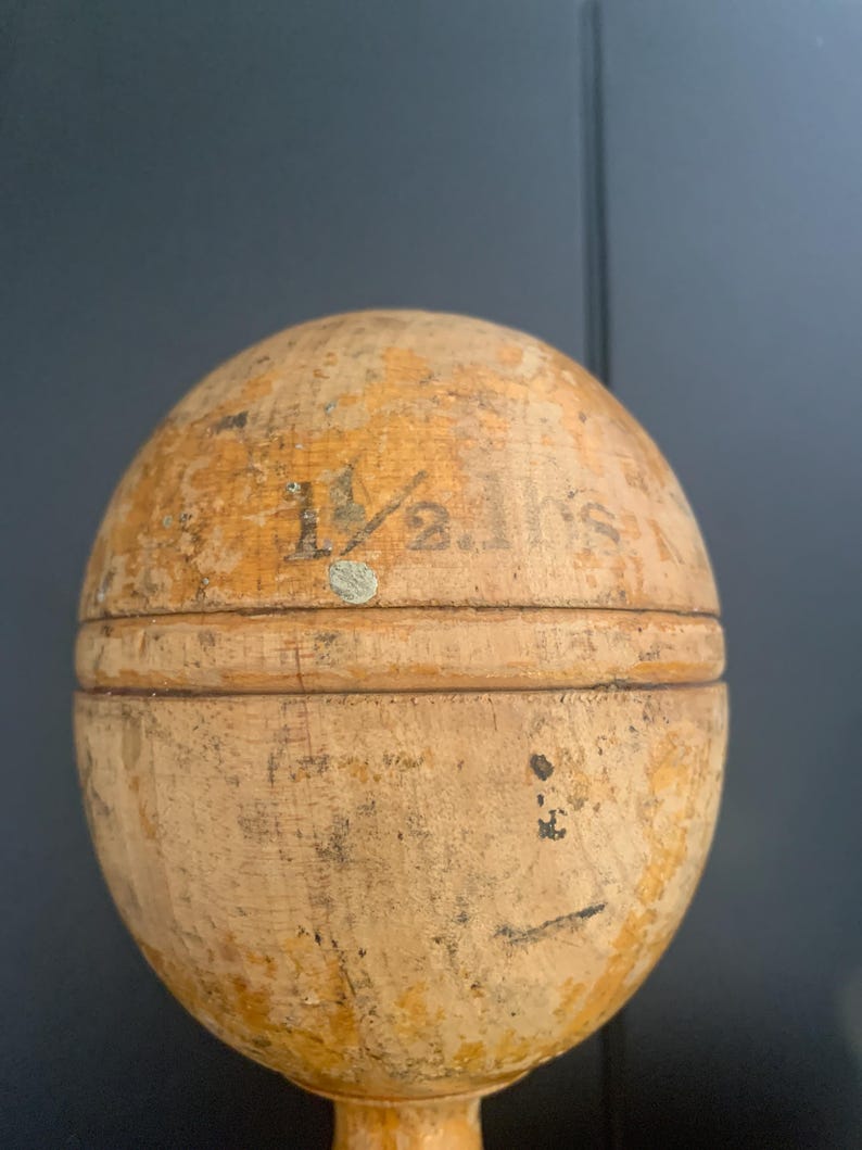 Antique Victorian Wooden Dumbbells Primitive Hand Weights Pair 1.5 Lbs ...