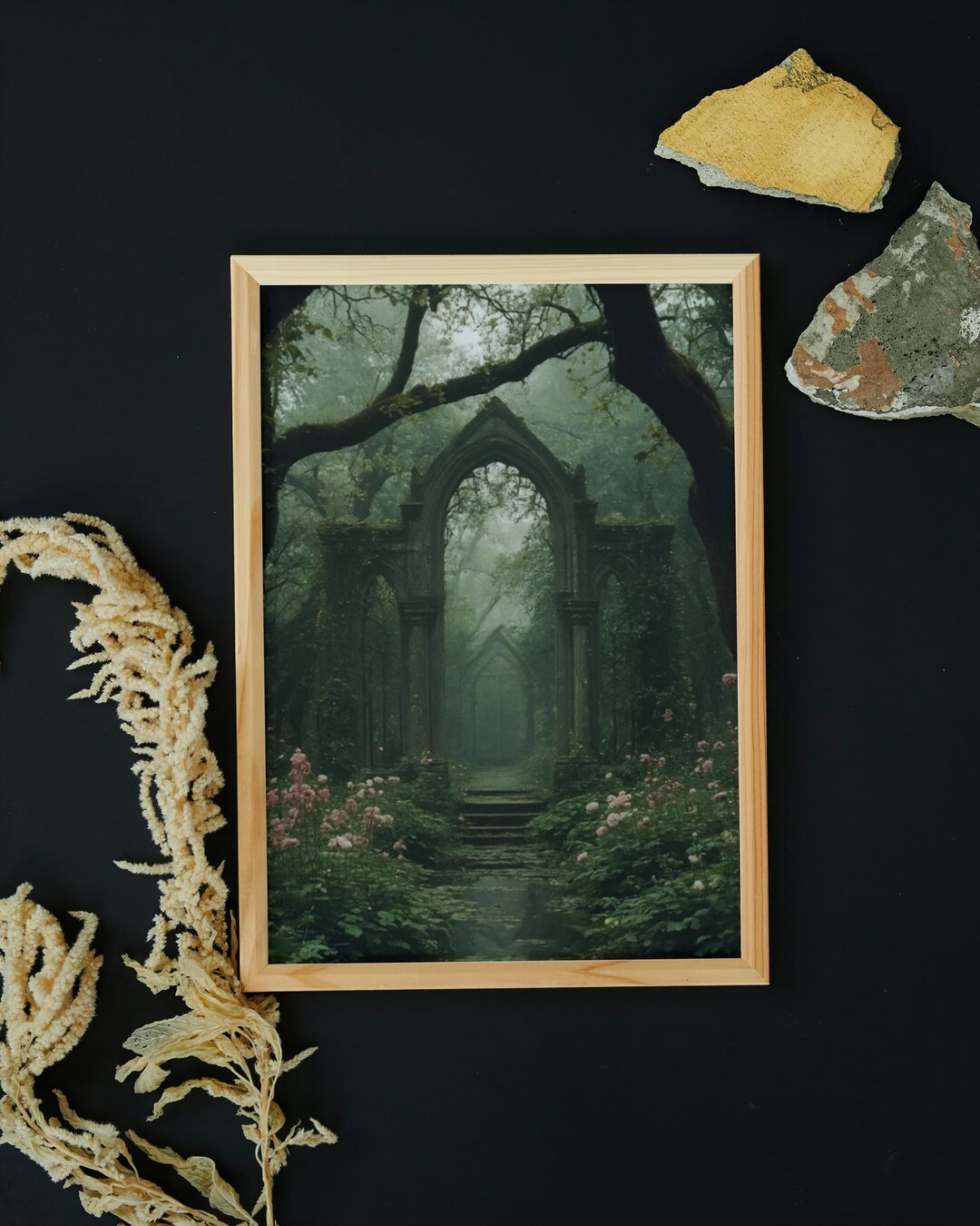 Enchanted Gothic Cemetery Wall Art - Mystical Graveyard Digital Print ...