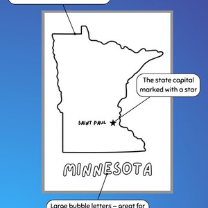 U.S. States and Capitals Coloring Pages – Geography Learning (digital ...