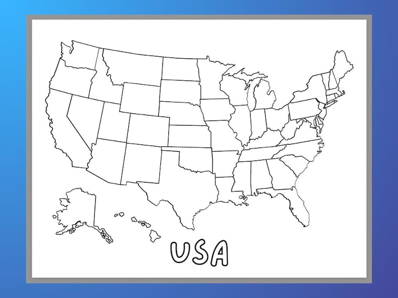 U.S. States and Capitals Coloring Pages – Geography Learning (digital ...