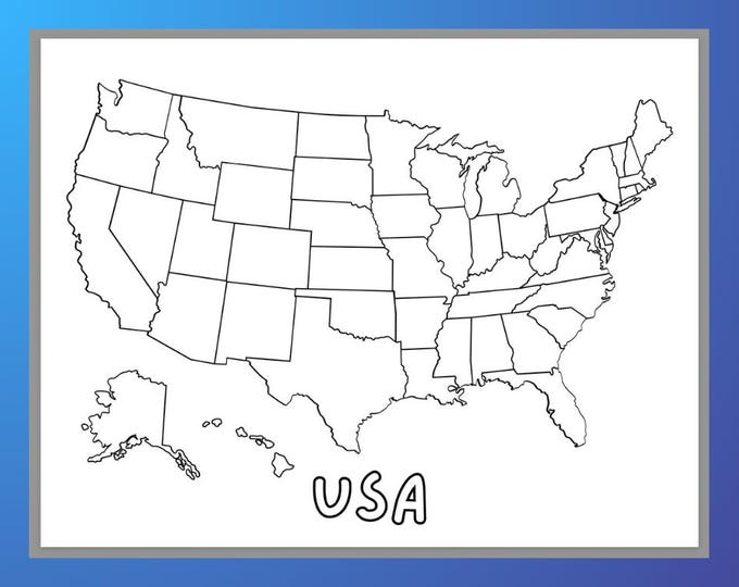 United States Map Coloring Page, US States and Capitals, Homeschool ...